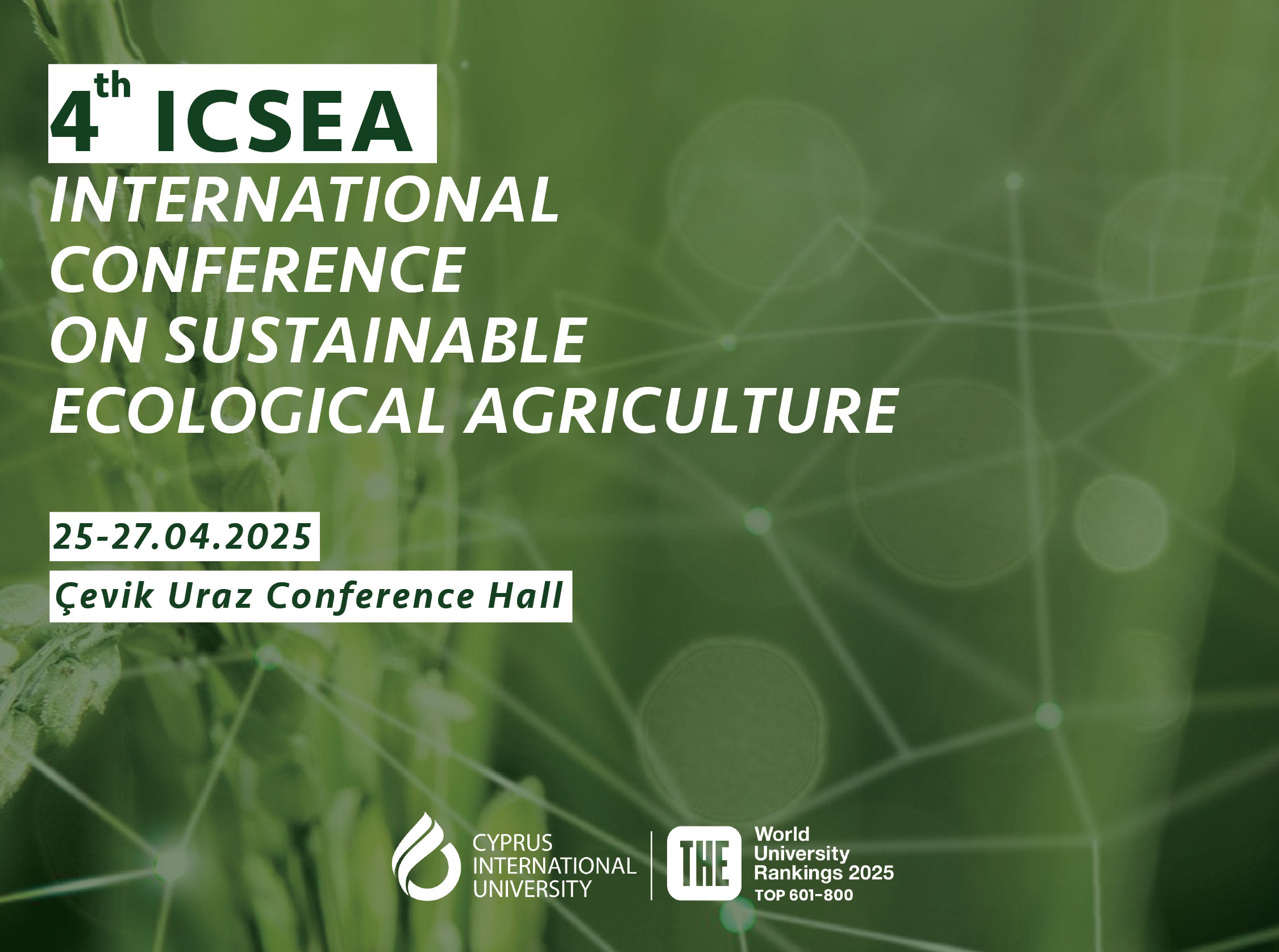 4th International Conference on Sustainable Ecological Agriculture 2025 ...